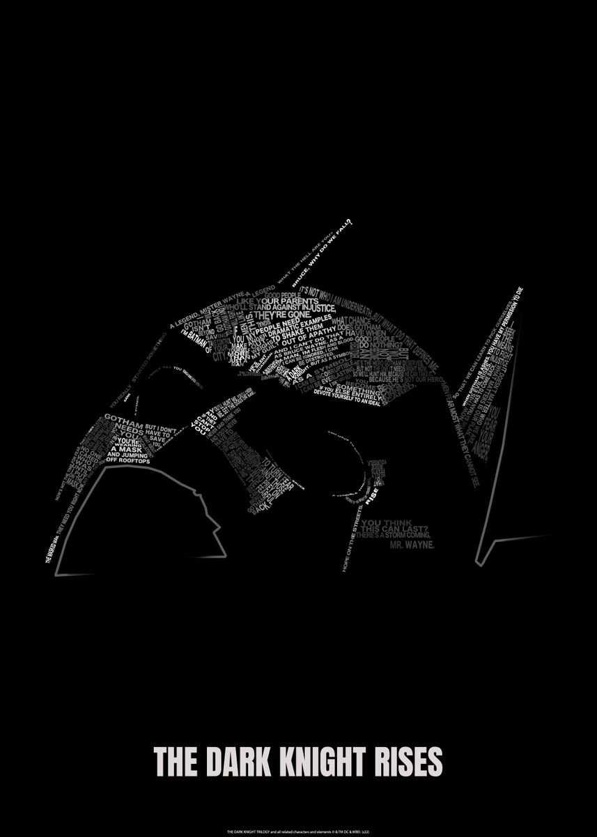 'Dark Knight Rises Minimal' Poster, picture, metal print, paint by DC ...