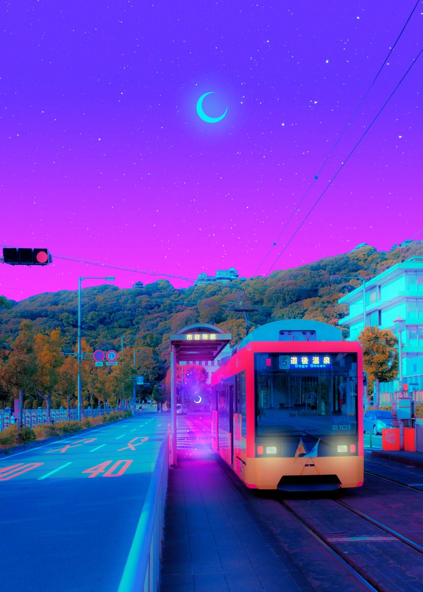 'Magic Train at Night' Poster, picture, metal print, paint by Funglazie ...