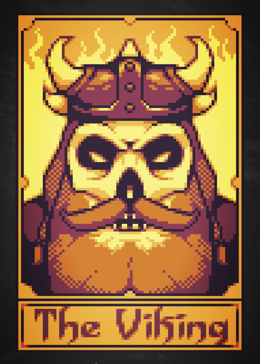 'Pixel Art Viking' Poster, picture, metal print, paint by BestPrints ...