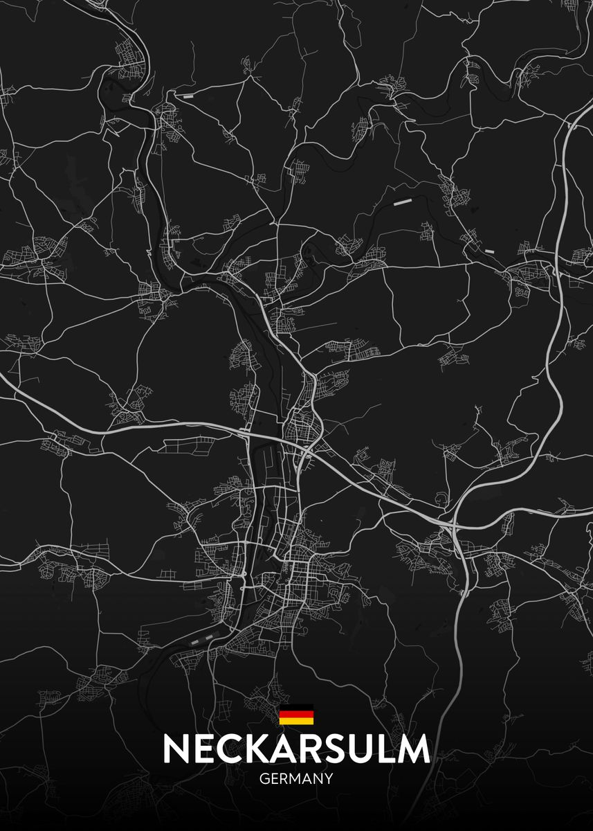 'Neckarsulm DE' Poster, picture, metal print, paint by IMR Designs ...