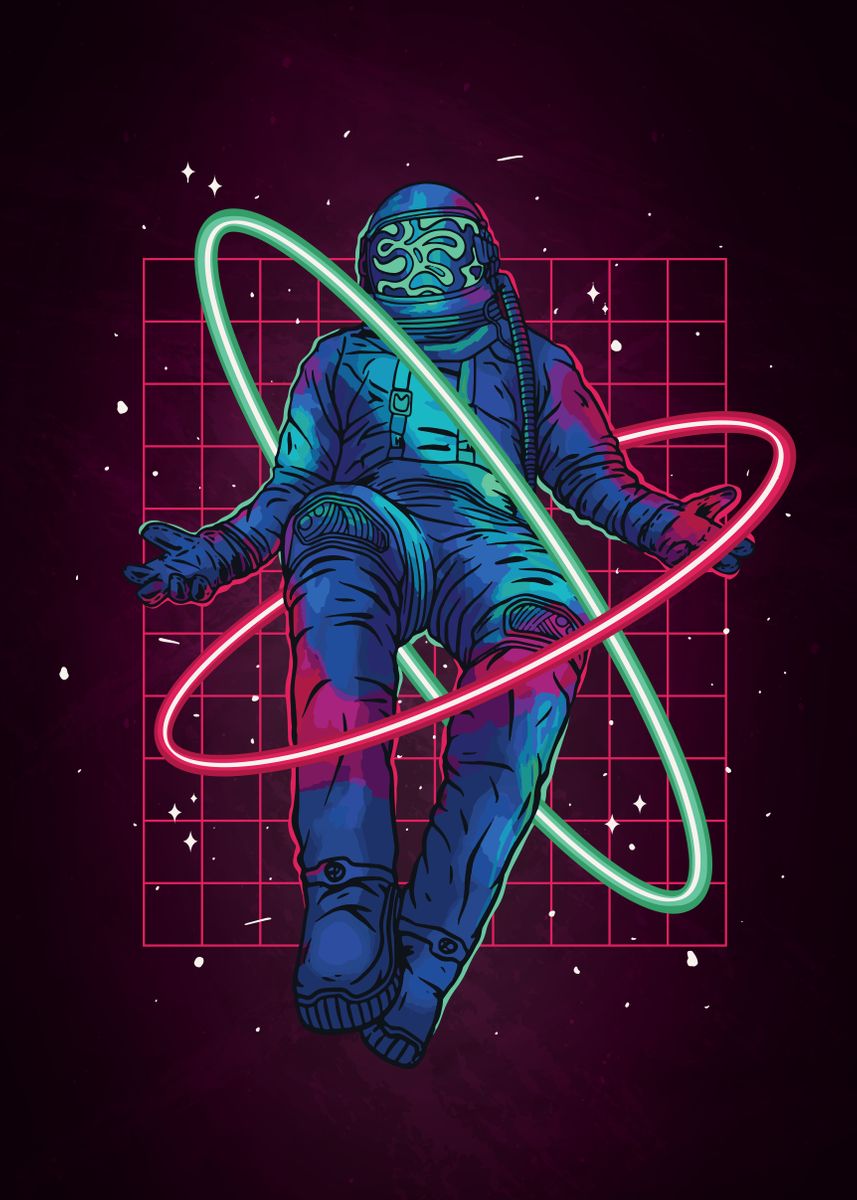 'Vaporwave Space Astronaut' Poster, picture, metal print, paint by ...