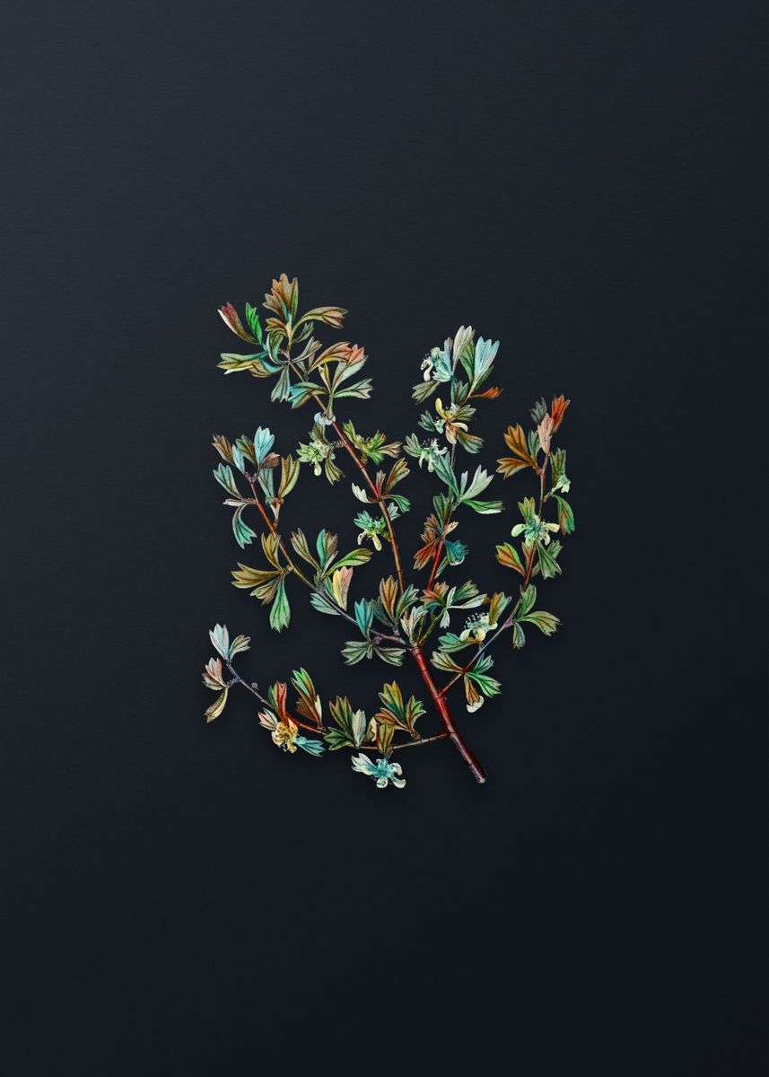 'Three Toothed Purshia' Poster, picture, metal print, paint by Holy ...