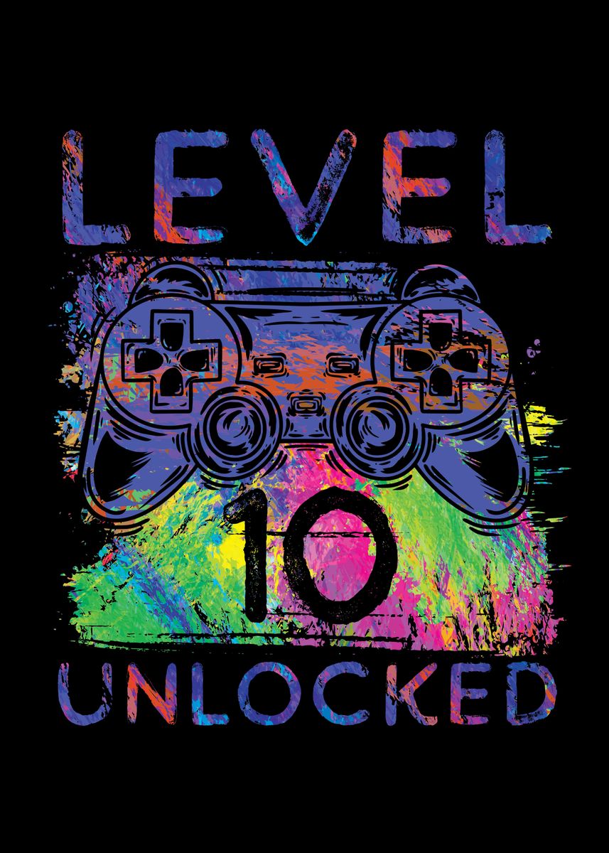 'Colorful gamer level 10' Poster, picture, metal print, paint by BeMi ...