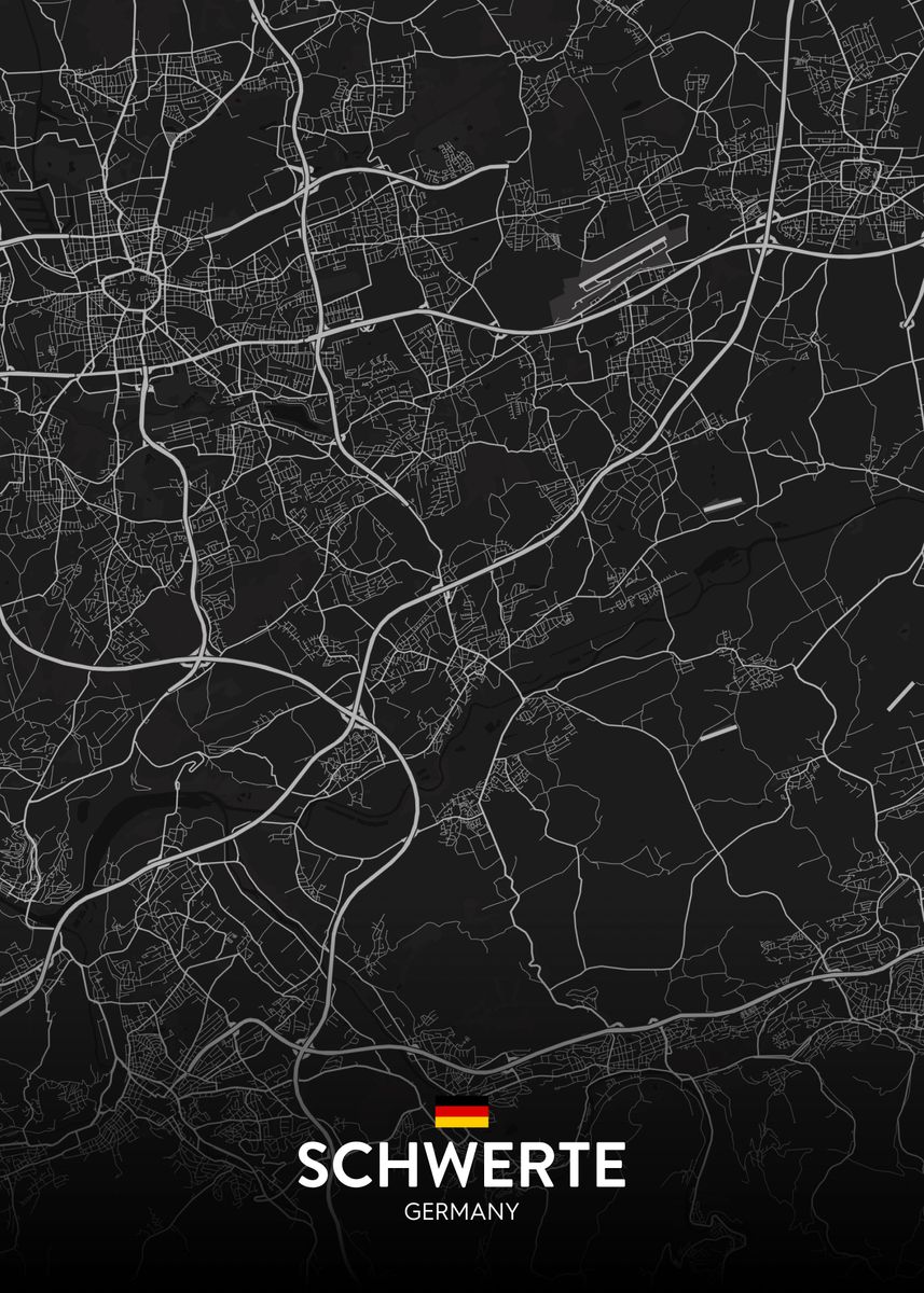 'Schwerte DE' Poster, picture, metal print, paint by IMR Designs | Displate