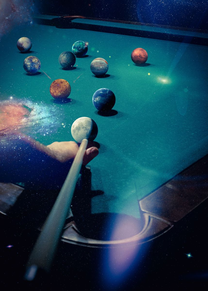 'Billiards planetary balls' Poster, picture, metal print, paint by Gen ...
