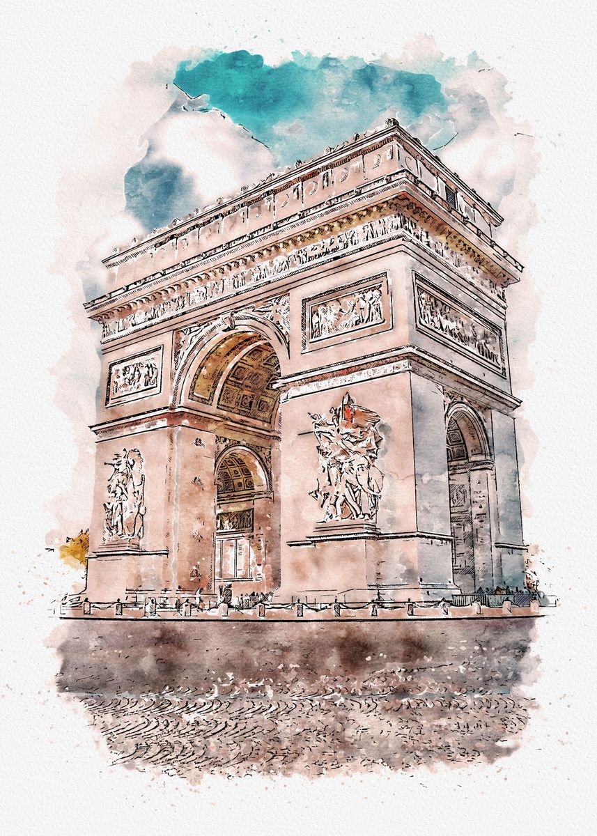 'Watercolor Paris' Poster, picture, metal print, paint by Posteralize ...