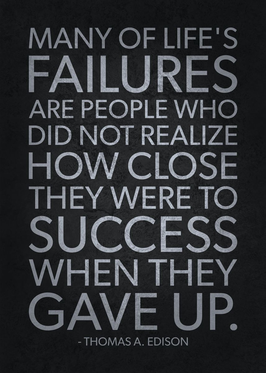 'Success vs Give Up' Poster, picture, metal print, paint by CHAN | Displate