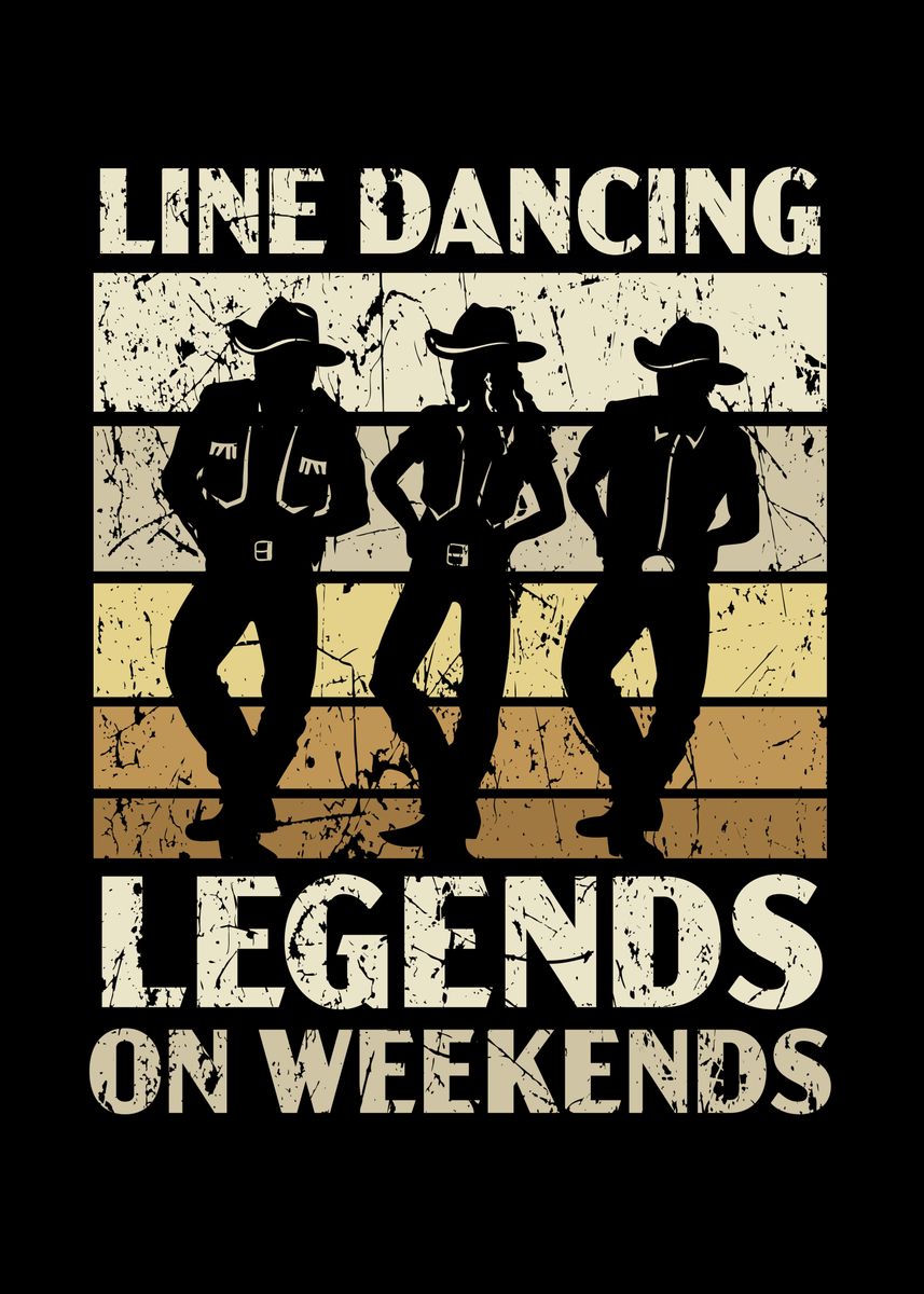 'Line Dancing Legends' Poster, picture, metal print, paint by NAO ...