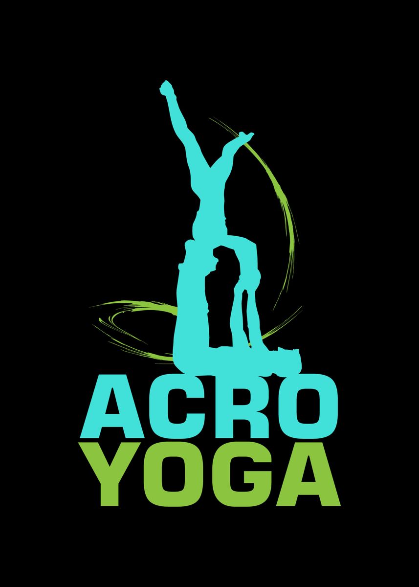 'Acroyoga Yoga' Poster, picture, metal print, paint by Mooon | Displate