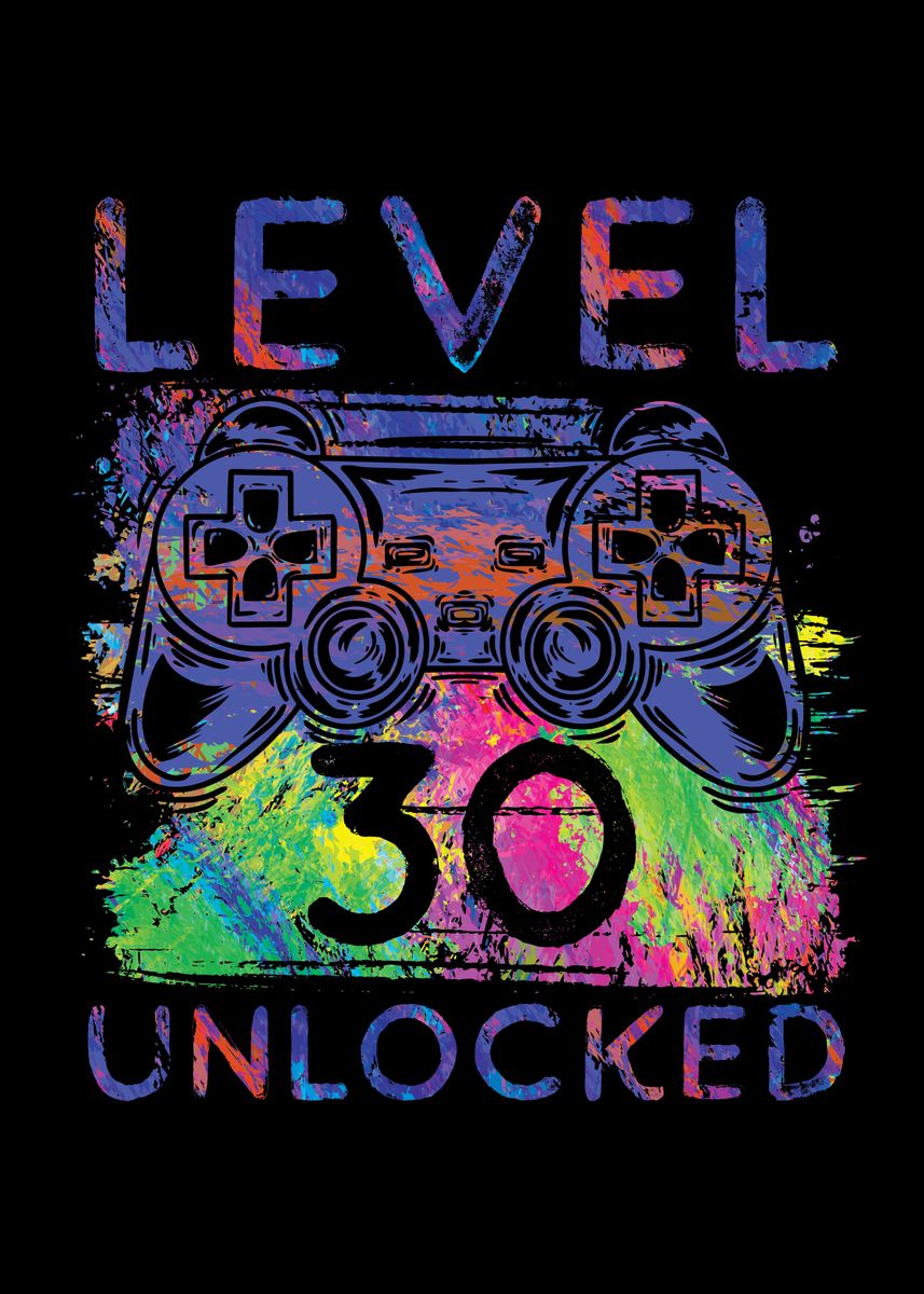 'Colorful gamer level 30' Poster by BeMi | Displate