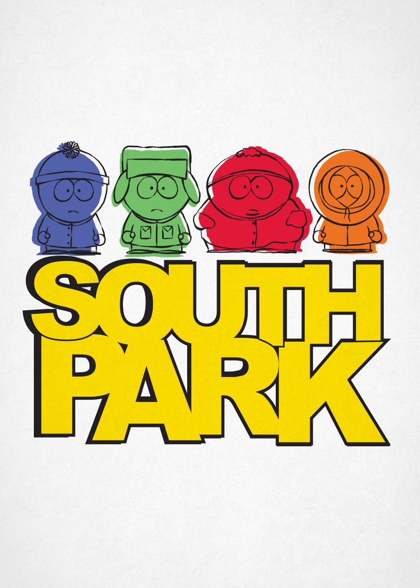 'South Park White' Poster, picture, metal print, paint by South Park ...