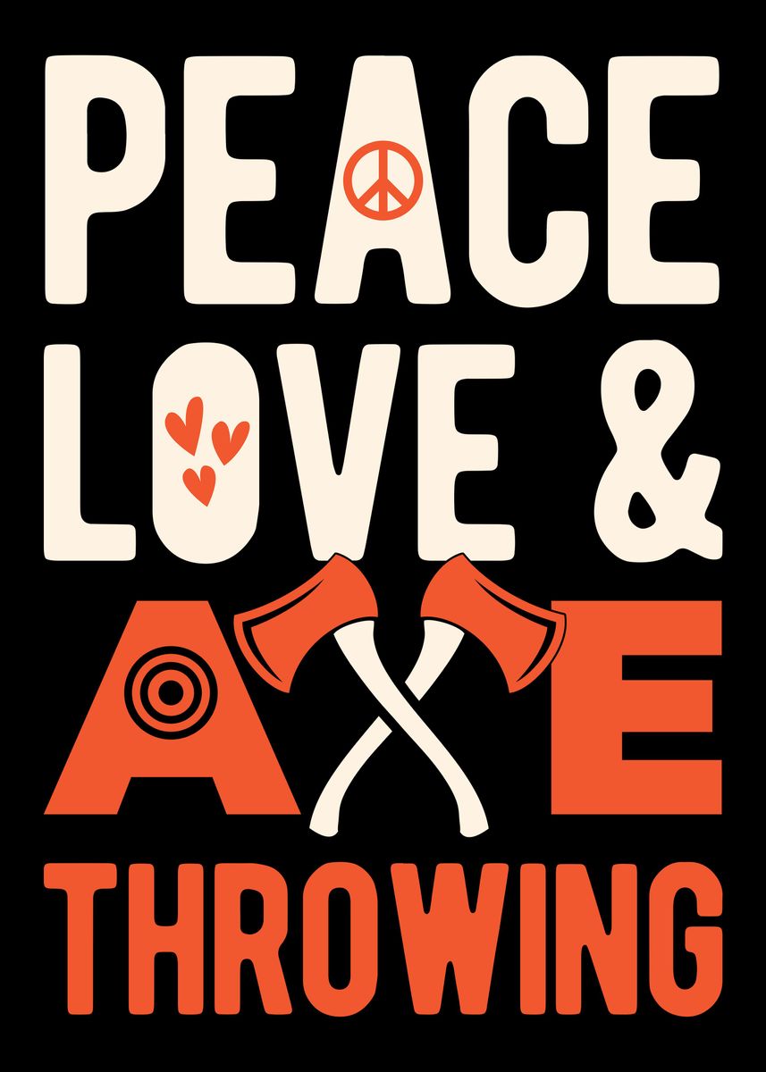 'Axe Throwing Funny' Poster, picture, metal print, paint by Visualz ...