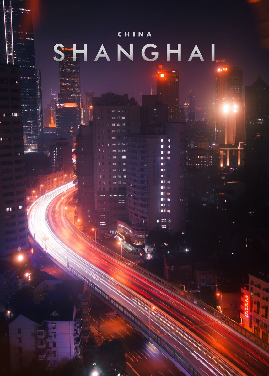 'Shanghai City Skyline' Poster, picture, metal print, paint by Pitch ...