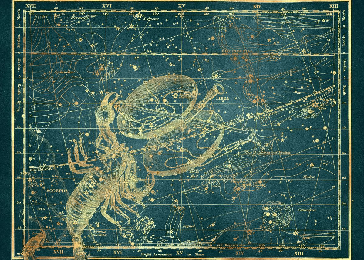 'Green Gold Star Map 01' Poster by Aloke Design | Displate