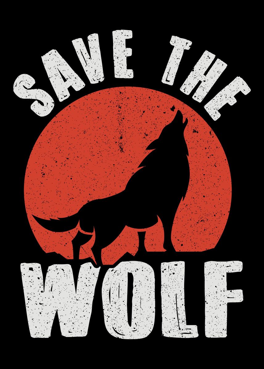 'Wolf Wolves' Poster, picture, metal print, paint by BobbyBubble | Displate