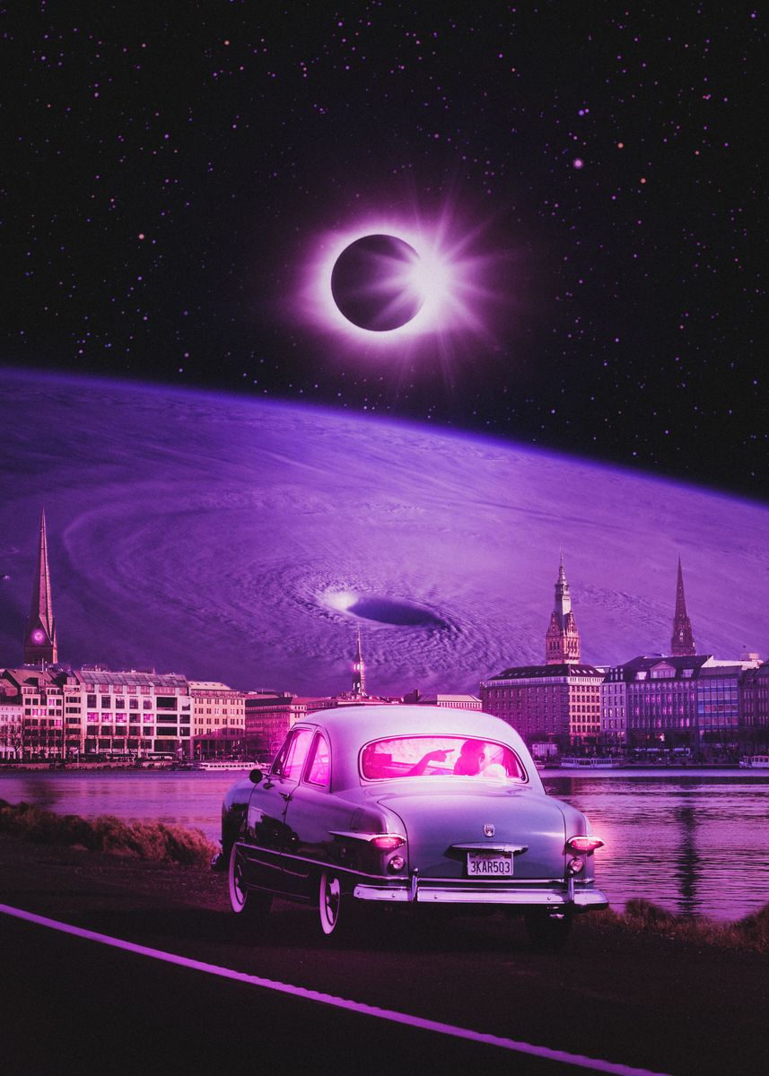 'Cosmic Drive' Poster, picture, metal print, paint by Outrun Youth ...