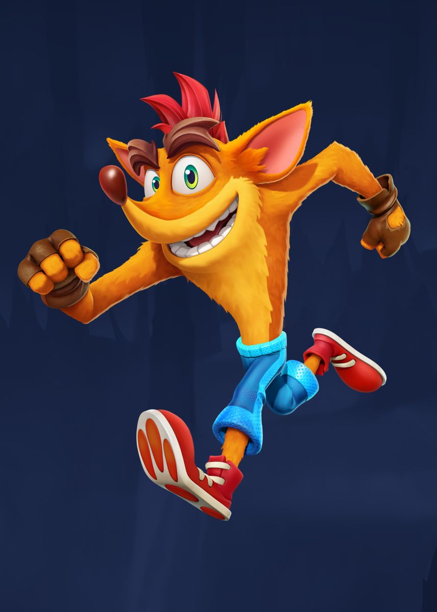 'Crash running' Poster, picture, metal print, paint by Crash Bandicoot ...