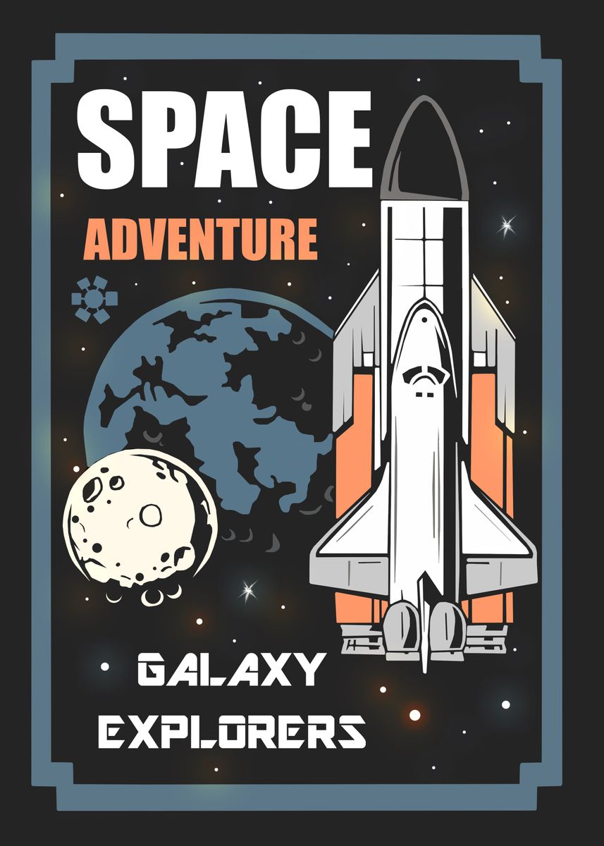 'SPACE ADVENTURE' Poster, picture, metal print, paint by TroisiemeOeil ...