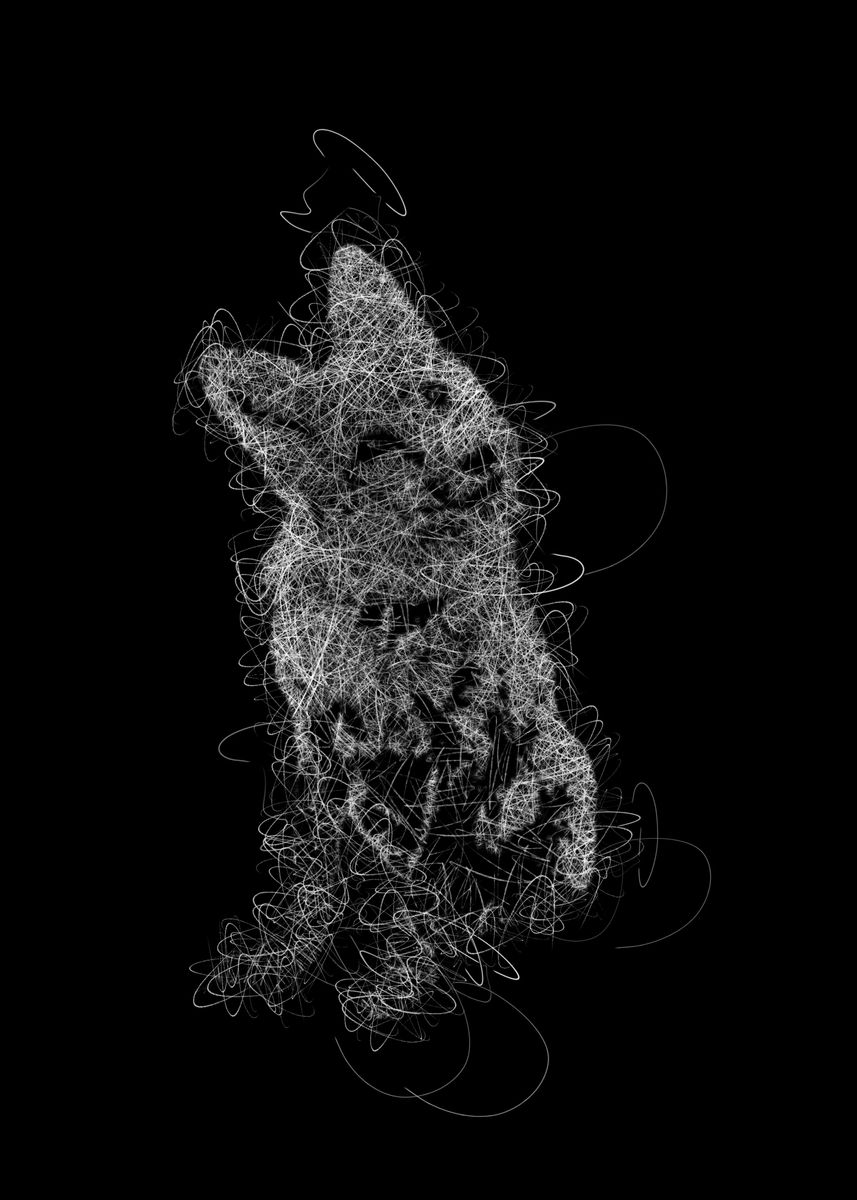 'scribble art fox' Poster, picture, metal print, paint by Nabila Art ...