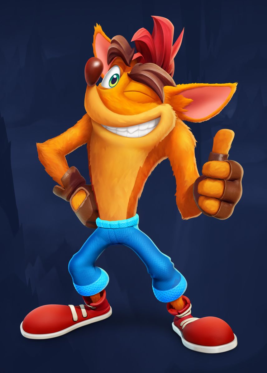 'Thumbs up!' Poster, picture, metal print, paint by Crash Bandicoot ...