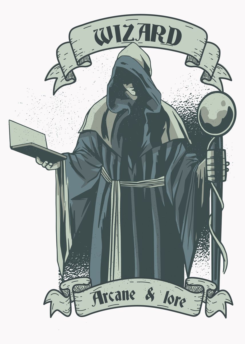 'Wizard Poster' Poster, picture, metal print, paint by Bombdesign ...