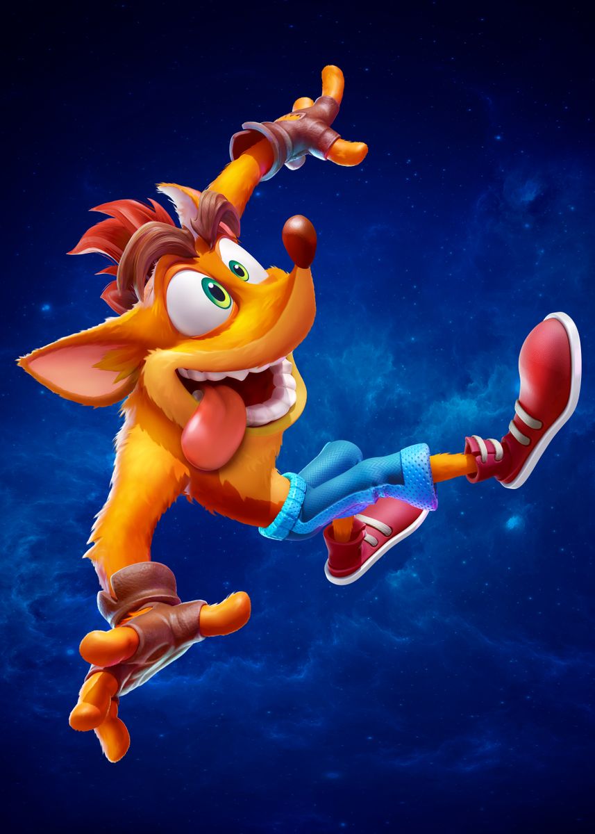 'Crash's slide' Poster, picture, metal print, paint by Crash Bandicoot ...