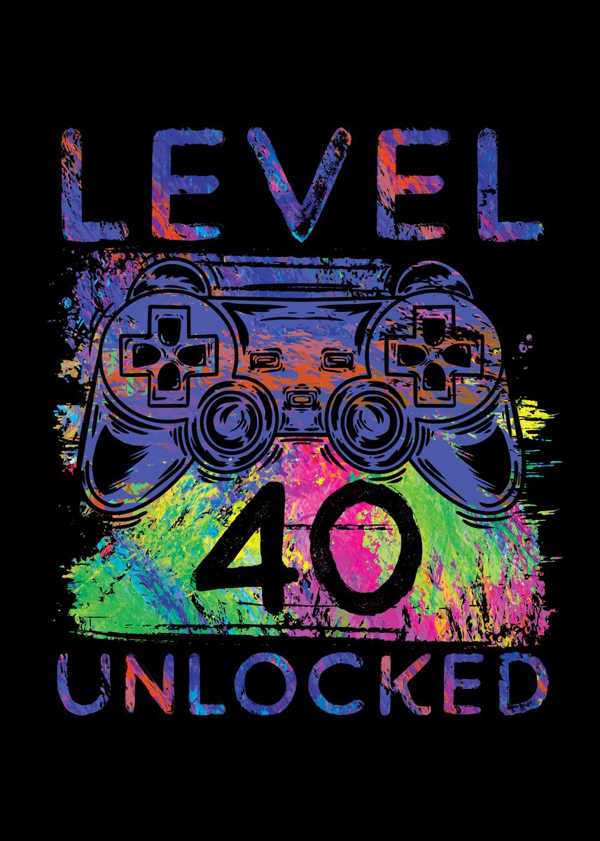 'Colorful gamer level 40' Poster, picture, metal print, paint by BeMi ...