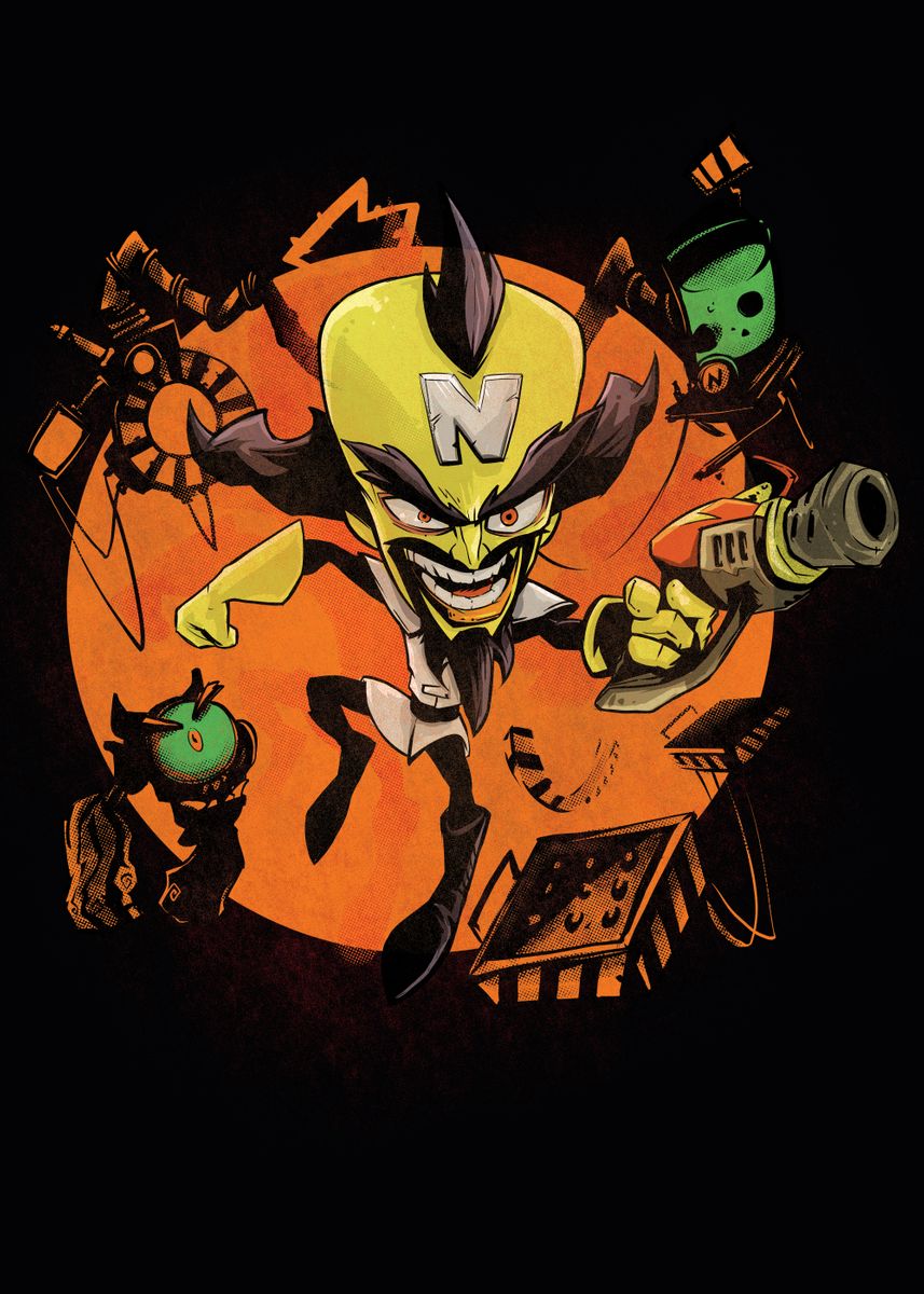 'Neo Cortex' Poster, picture, metal print, paint by Crash Bandicoot ...