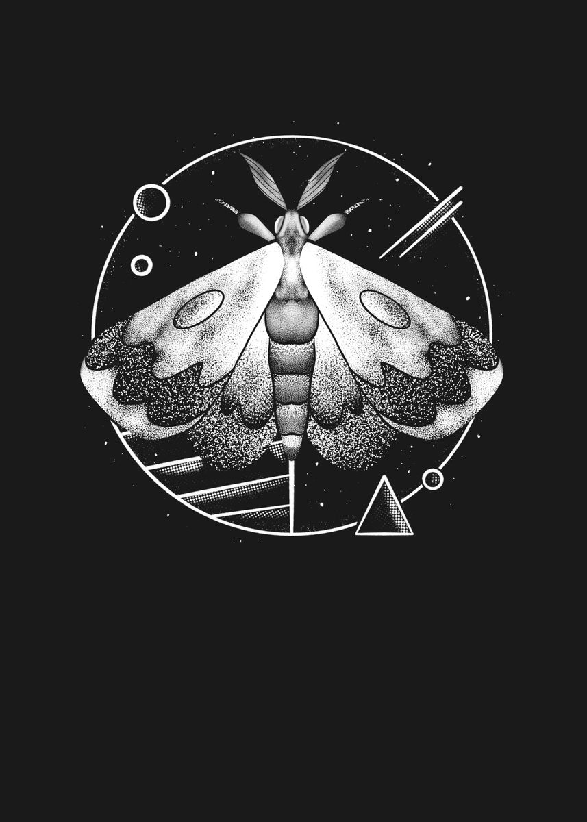 'Cosmic Moth Fantasy Insect' Poster, picture, metal print, paint by ...