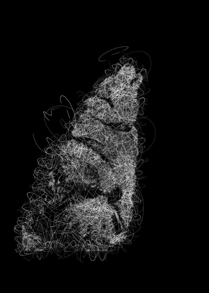 'scribble art wolf' Poster, picture, metal print, paint by Nabila Art ...