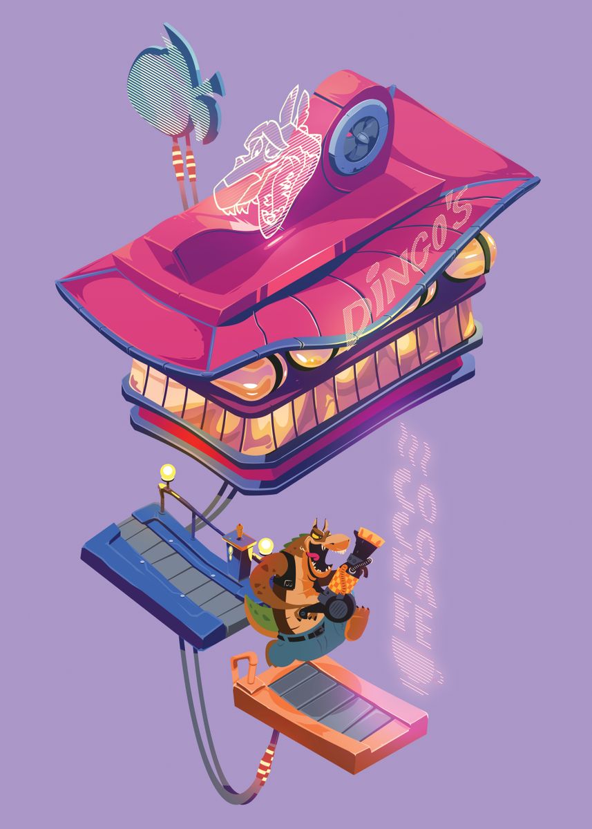 'Coco Kafe Dingodile' Poster, picture, metal print, paint by Crash ...