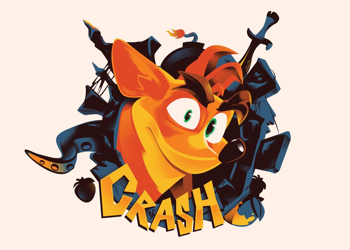 'Crash Portrait' Poster by Crash Bandicoot | Displate