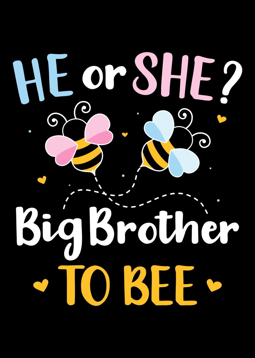 'Gender reveal he or she br' Poster, picture, metal print, paint by ...