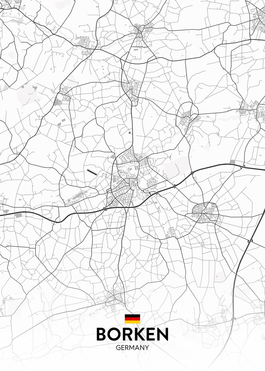 'Borken DE' Poster, picture, metal print, paint by IMR Designs | Displate