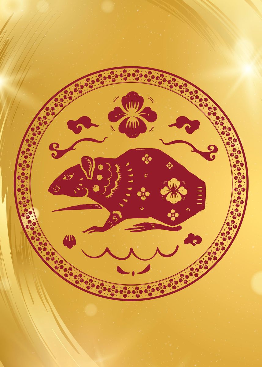 'Zodiac The Rat' Poster, picture, metal print, paint by Na Hwajin ...