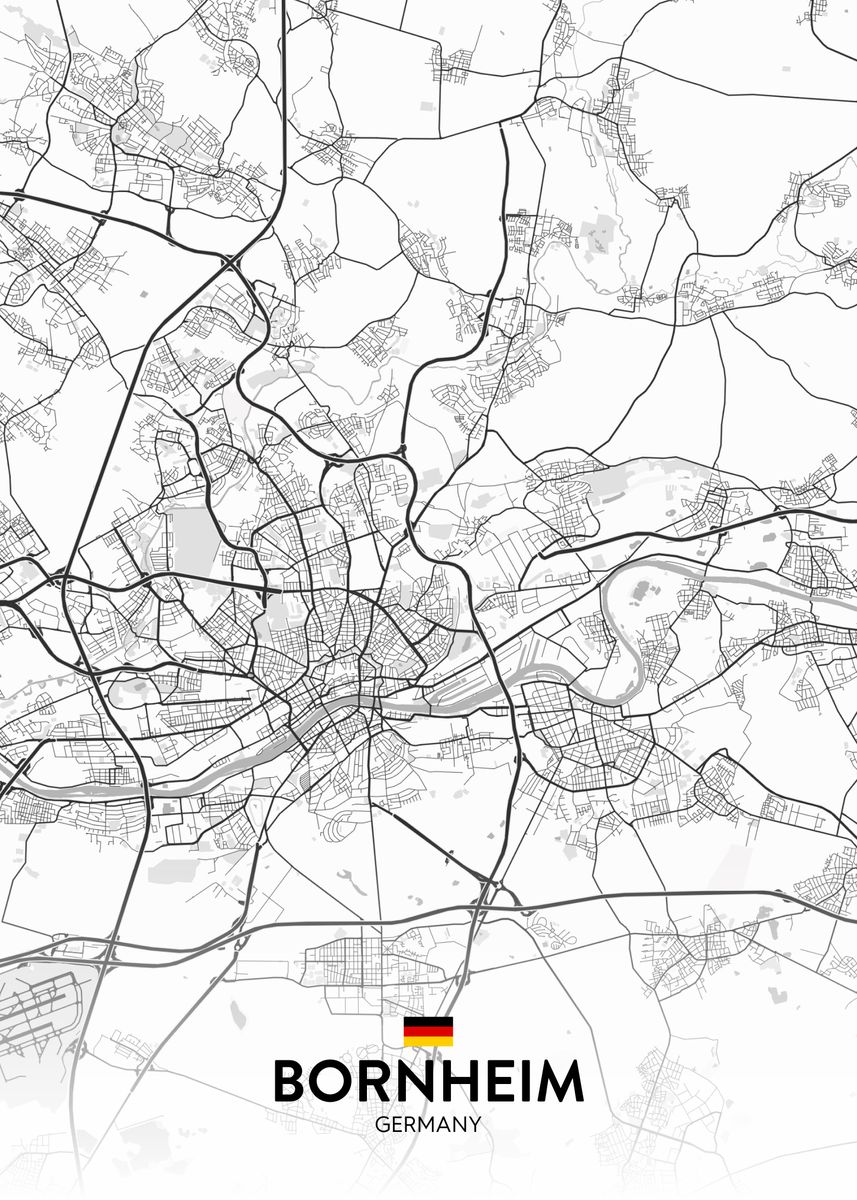 'Bornheim DE' Poster, picture, metal print, paint by IMR Designs | Displate