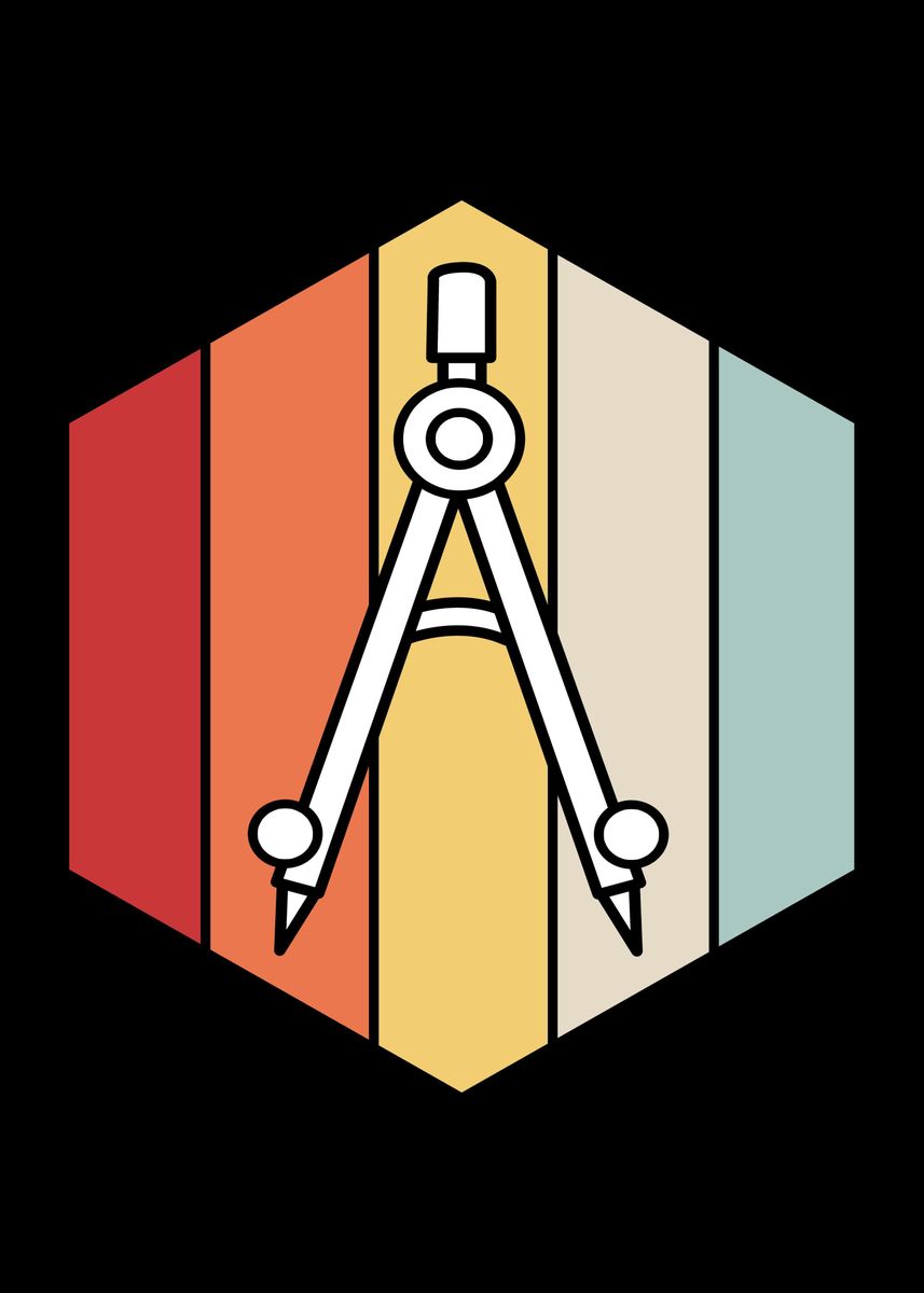 'Retro Compass' Poster, picture, metal print, paint by FunnyGifts ...