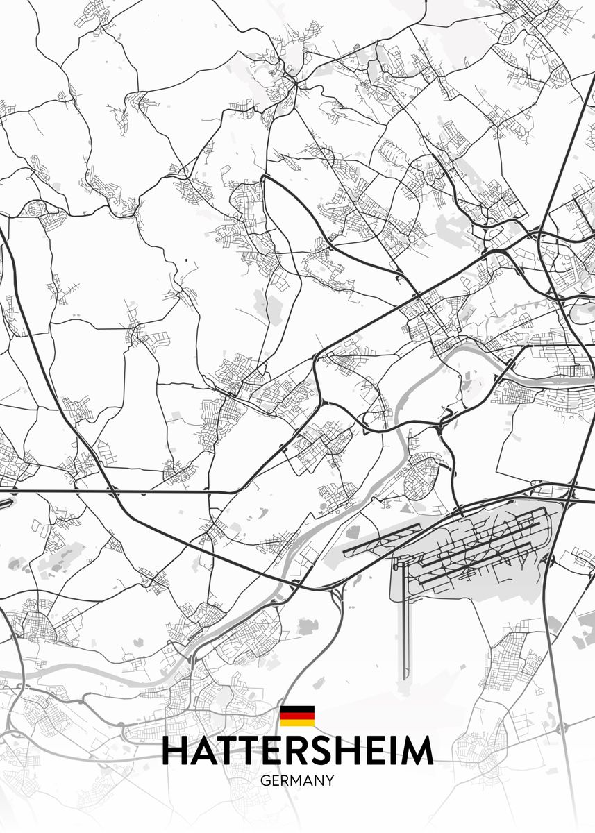 'Hattersheim DE' Poster, picture, metal print, paint by IMR Designs ...