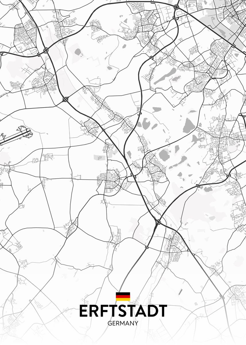 'Erftstadt DE' Poster, picture, metal print, paint by IMR Designs ...