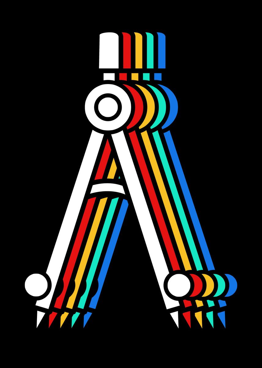 'Architect Compass' Poster, picture, metal print, paint by FunnyGifts ...