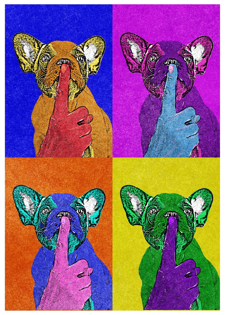 'Shhh Dog' Poster, picture, metal print, paint by Kath | Displate