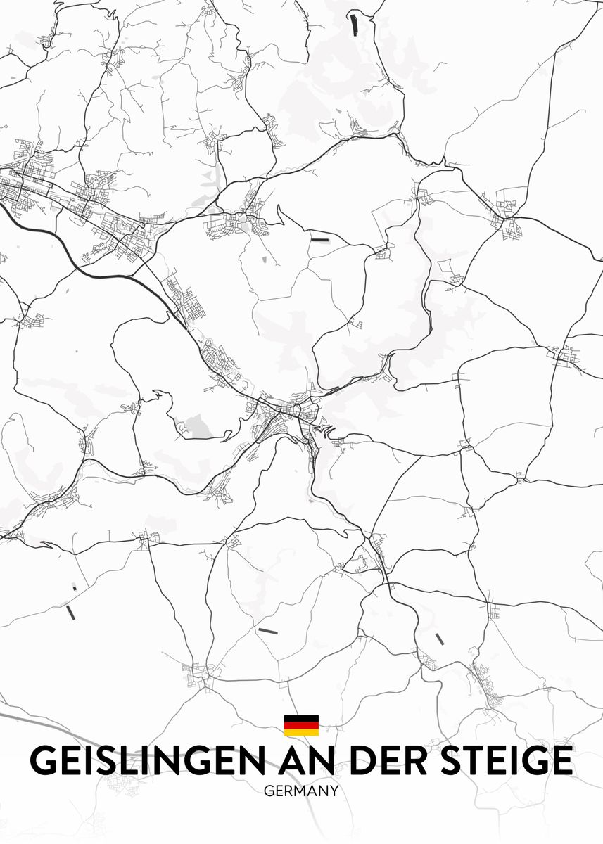 'Geislingen DE' Poster, picture, metal print, paint by IMR Designs ...