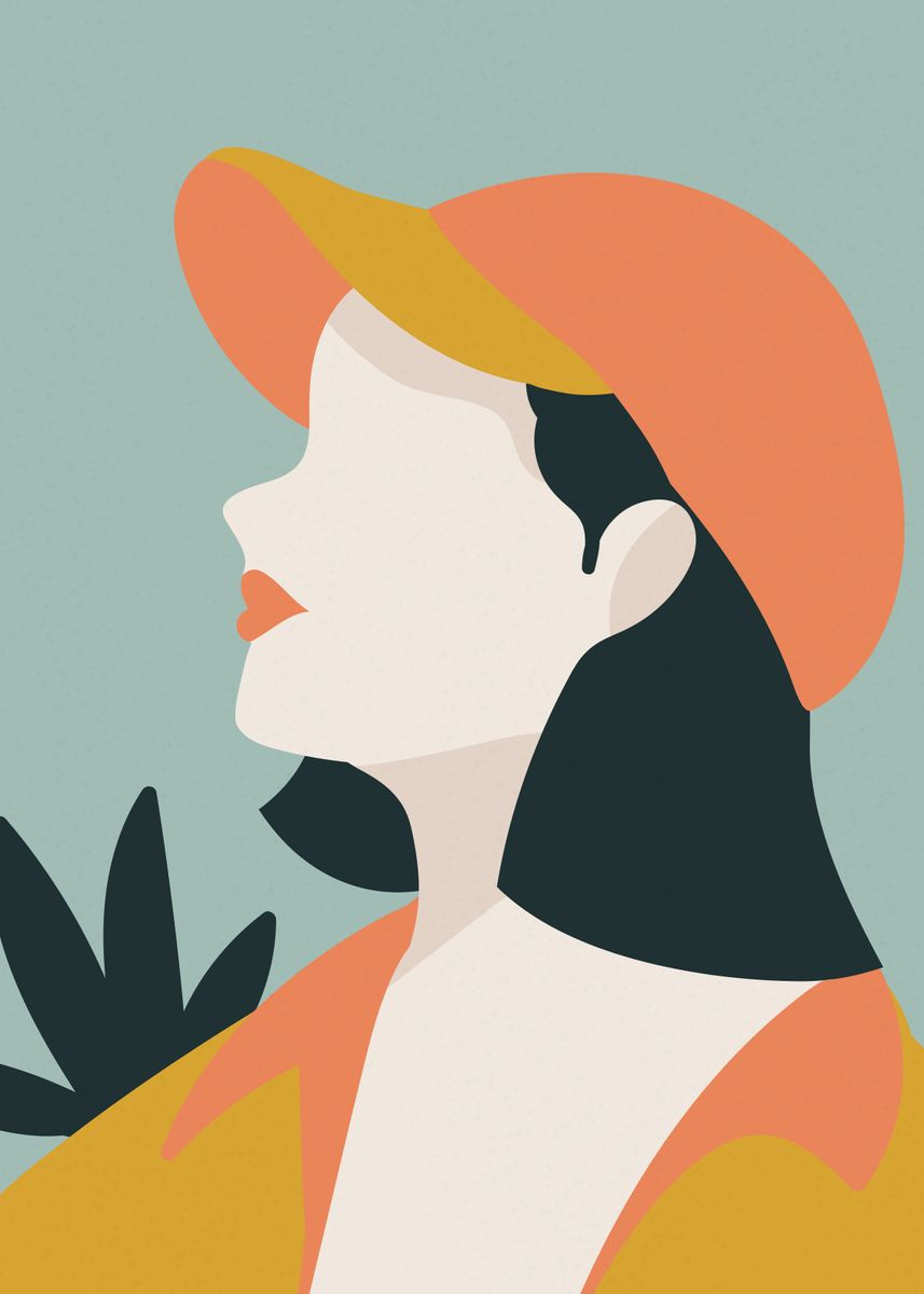 'Beautiful modern girl face' Poster, picture, metal print, paint by ...