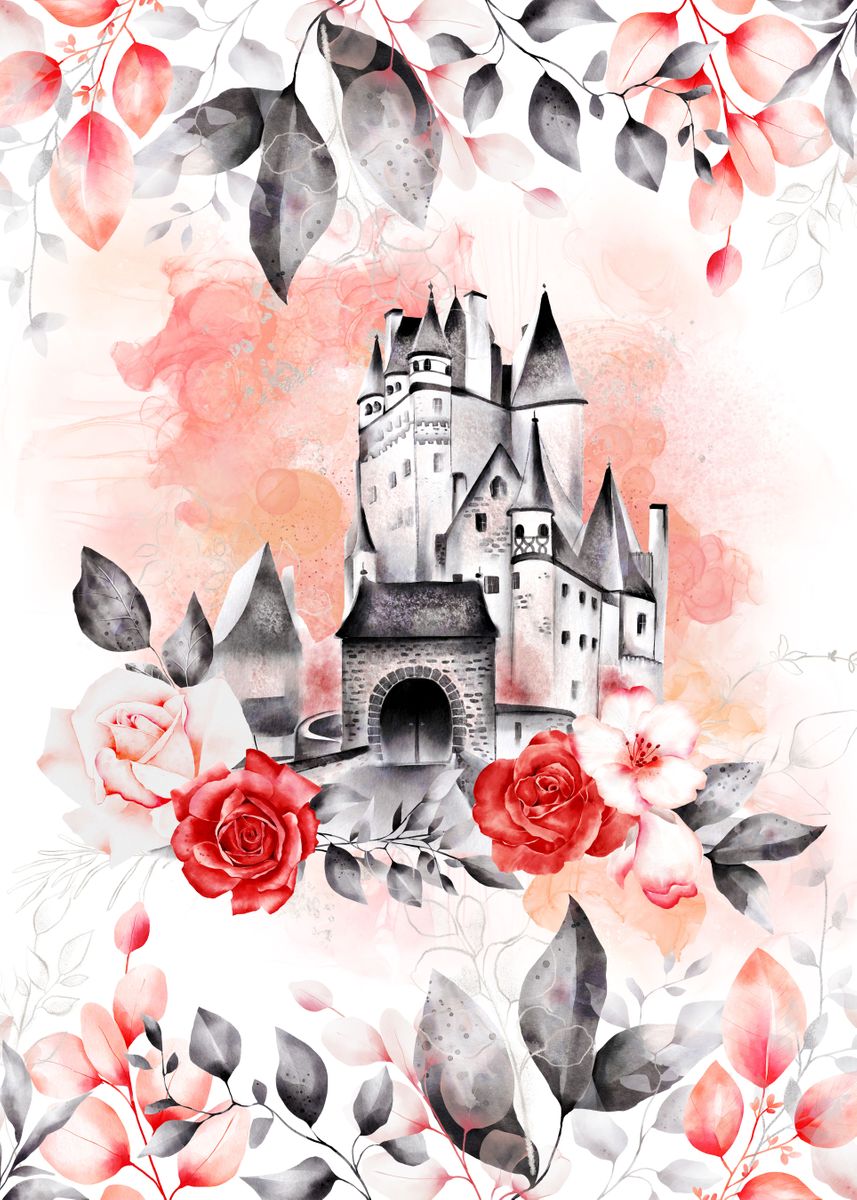 'Castle Watercolor' Poster, picture, metal print, paint by Tantowi ...