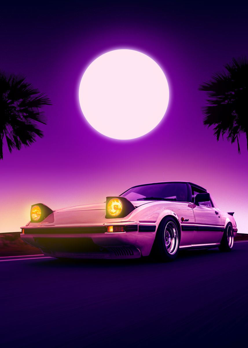 'riding night mazda retro' Poster by INSPIRE COLLECTION | Displate