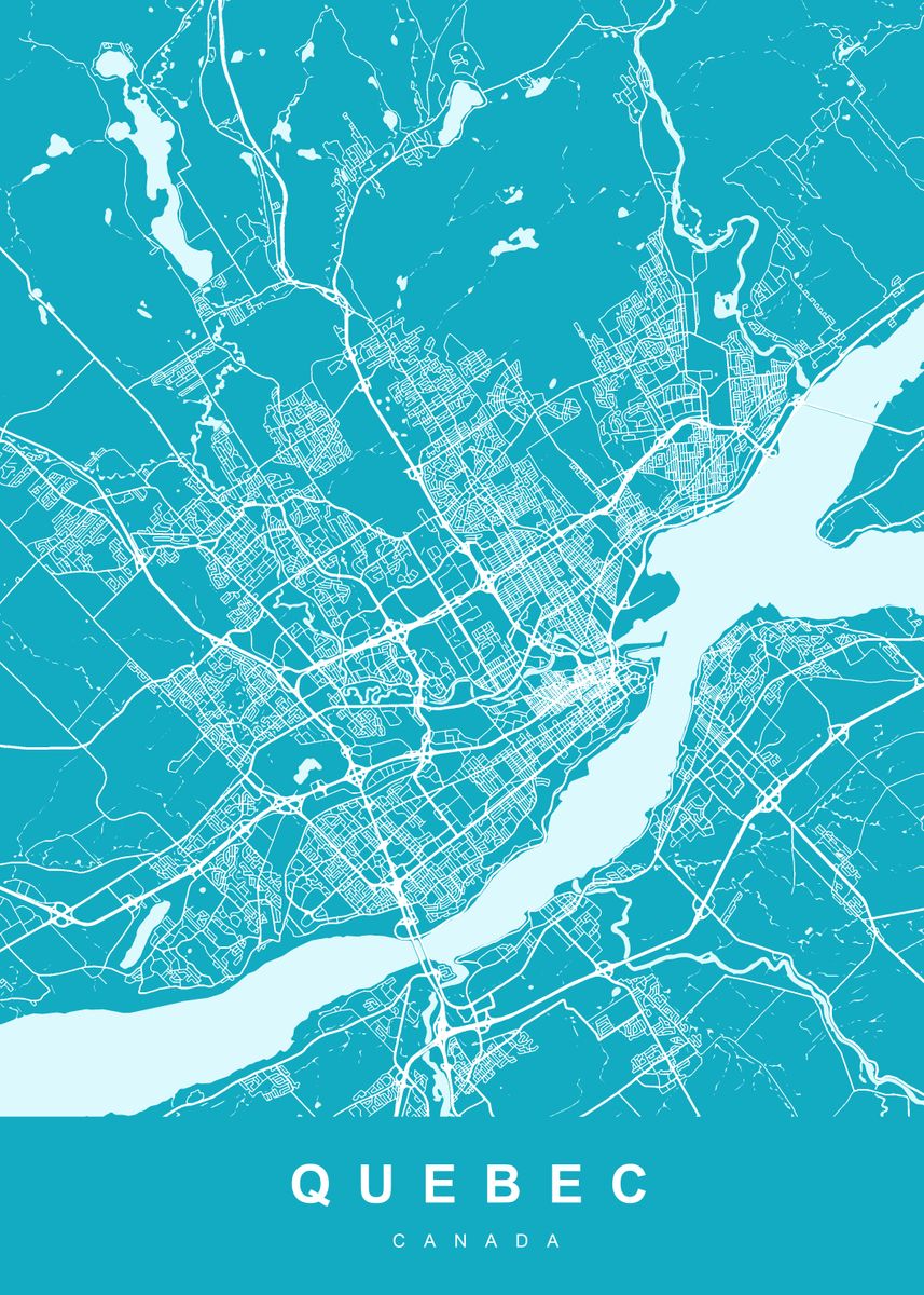 'QUEBEC Map CANADA' Poster, picture, metal print, paint by UrbanMaps ...