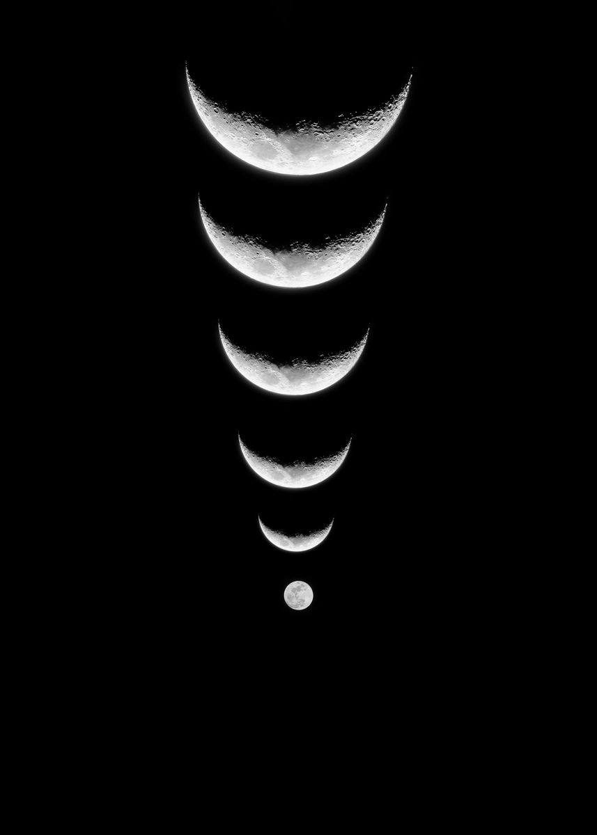 'Multi Moon ' Poster, picture, metal print, paint by Nice Japan | Displate