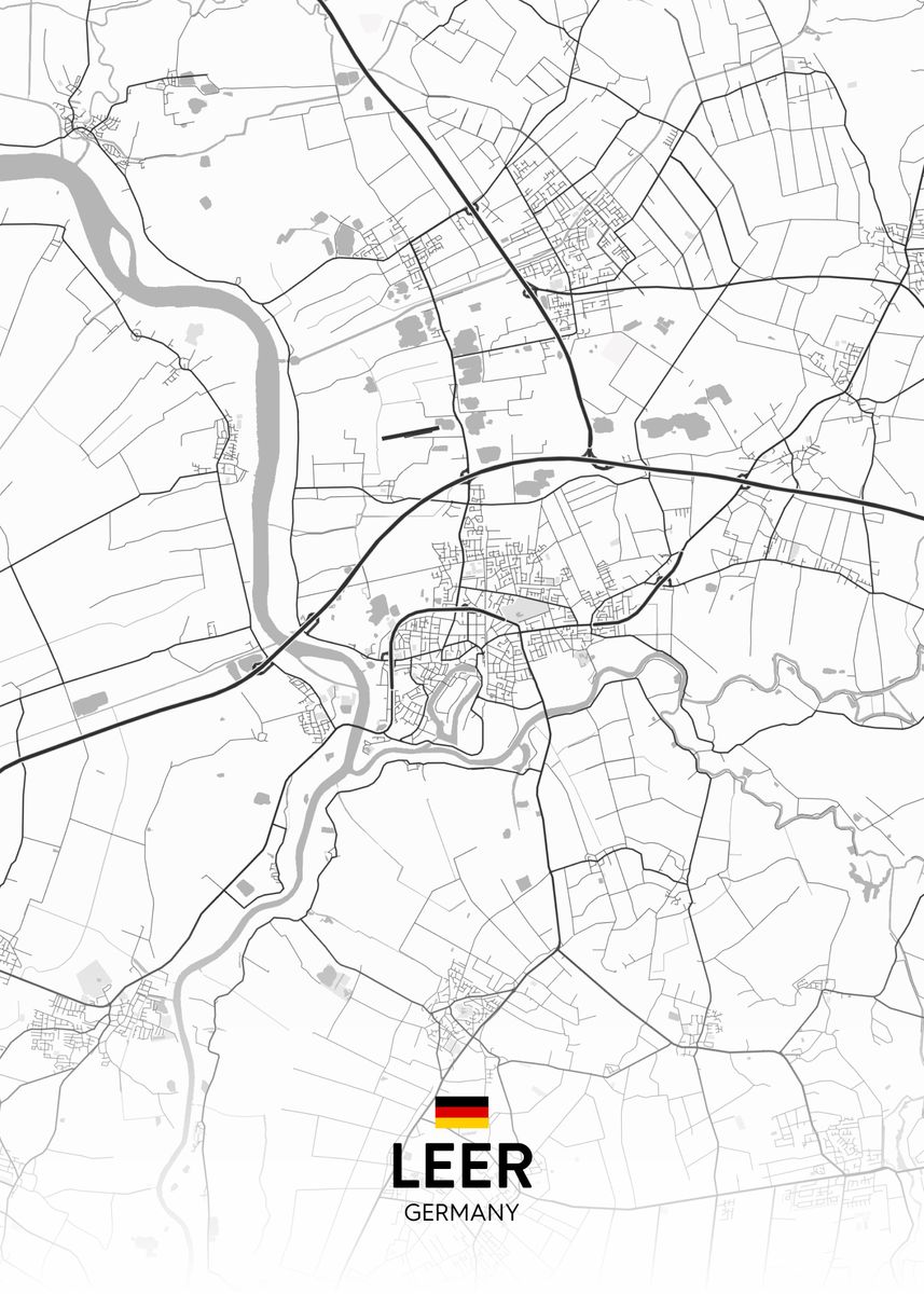 'Leer DE' Poster, picture, metal print, paint by IMR Designs | Displate