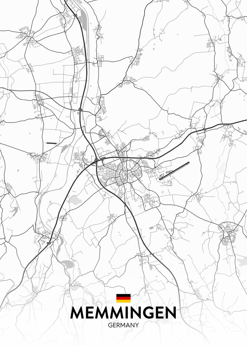 'Memmingen DE' Poster, picture, metal print, paint by IMR Designs ...