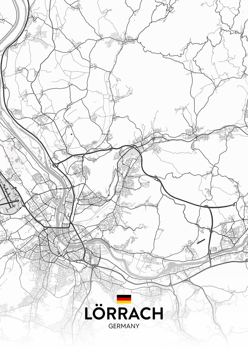 'Lorrach DE' Poster, picture, metal print, paint by IMR Designs | Displate